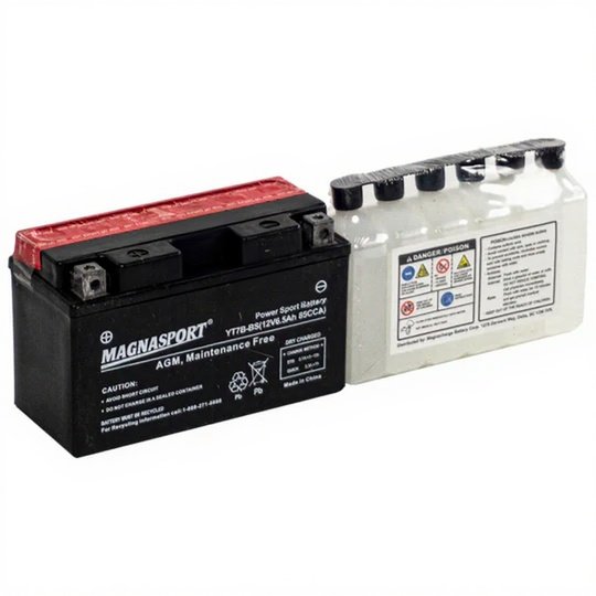 Magnasport YT7B-BS AGM Powersport Battery – Maintenance Free, 12V ...