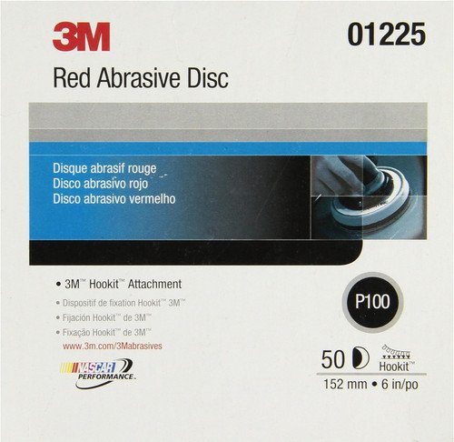3M 01225 Red Abrasive Hookit Disc, 6", P100 Grit, 50 Per Box - Canadian ...