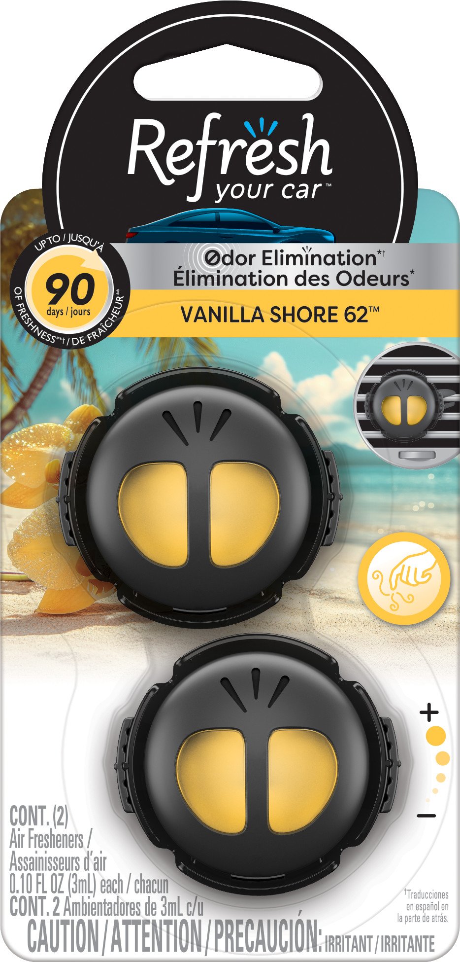 Refresh Your Car Mini Diffuser Car Air Freshener Vent Clip, Vanilla ...